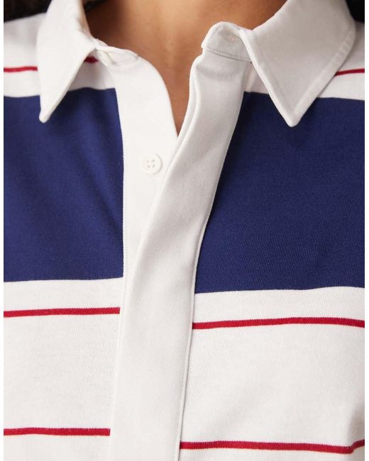 ASOS Oversized Rugby Shirt in Blue | Lyst UK