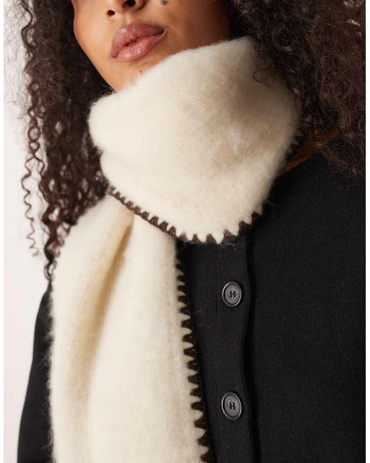 Accessorize Stitch Edge Suffer Fluffy Scarf in Black | Lyst UK