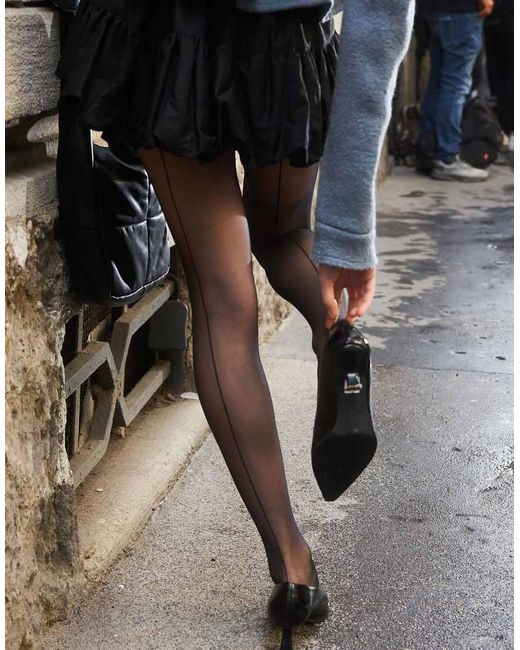 Calzedonia 20 Denier Sheer Back Seam Tights in White | Lyst UK