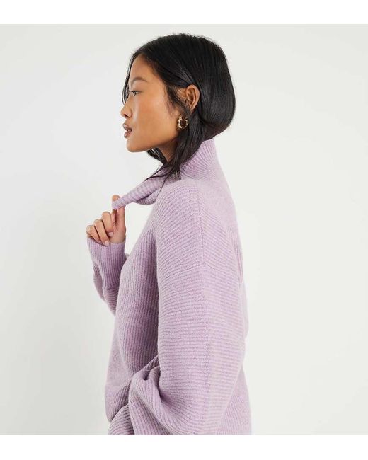 River Island Petite Knitted Funnel Neck Jumper in Purple | Lyst UK