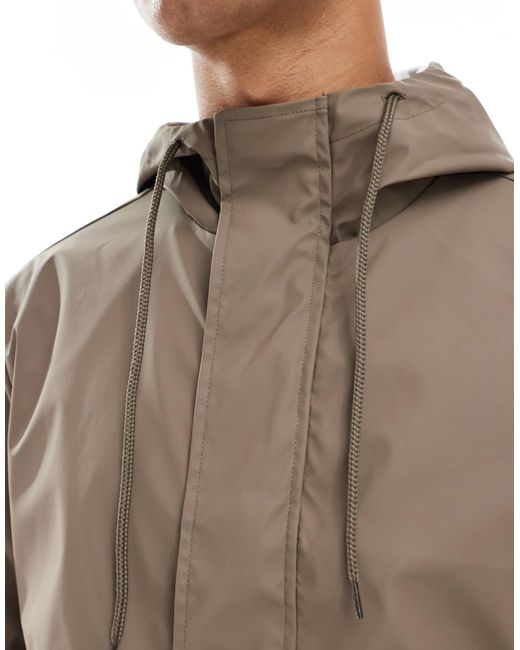 ASOS Rubberised Rain Jacket in Natural for Men | Lyst