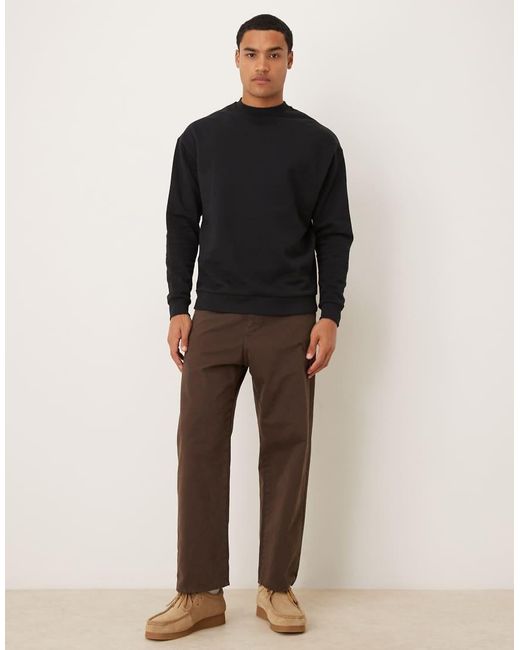 ASOS Essentials Relaxed Fit Sweatshirt in Black for Men | Lyst UK