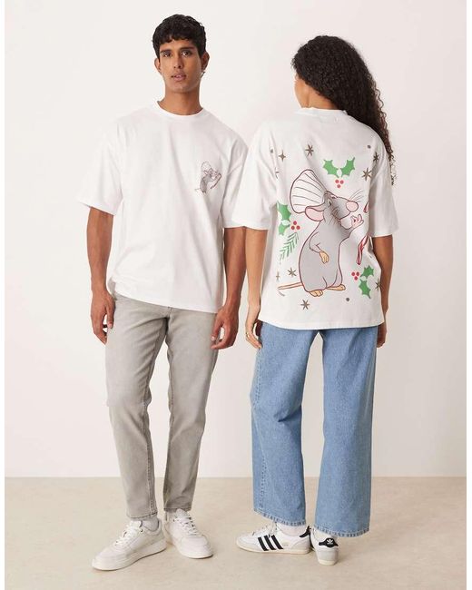 ASOS Christmas Disney Oversized T-shirt With Ratatouille Prints in ...
