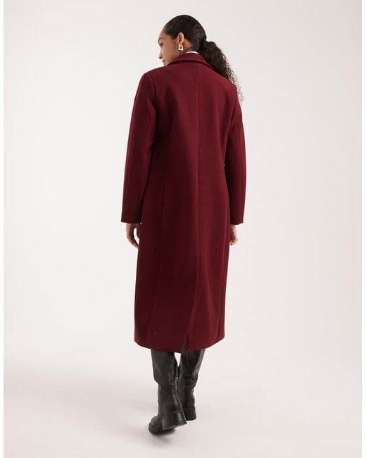 Pieces Maxi Formal Coat in Red | Lyst UK