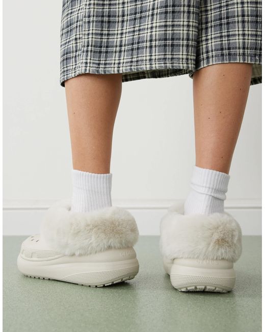 Crocs™ Furever Crush Fur Lined Clog in Green | Lyst