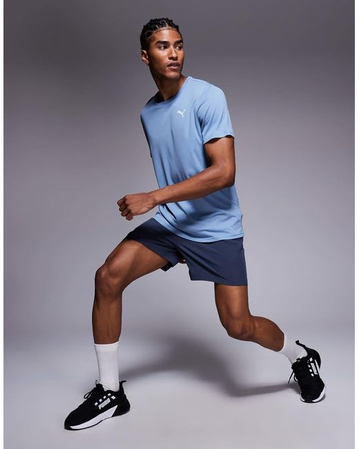 PUMA Tad Essential Poly Texture Training T-Shirt in Blue for Men | Lyst UK