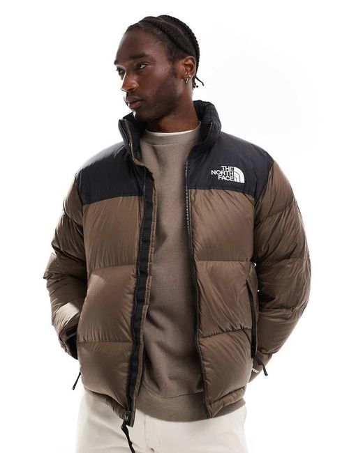 The North Face Retro Nuptse Puffer Jacket in Brown for Men | Lyst UK