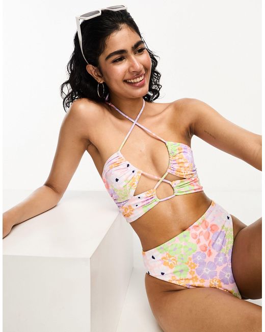 Asos Mix And Match Keyhole Cross Neck Bikini Lyst