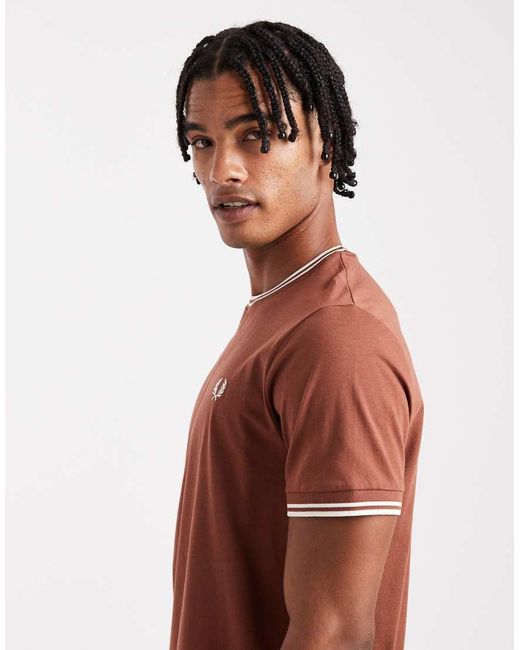 Fred Perry Twin Tipped T-shirt in Red for Men | Lyst UK