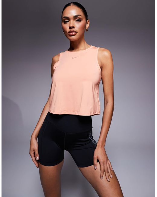 Nike Nike One Training Cropped Tank Top in Blue | Lyst