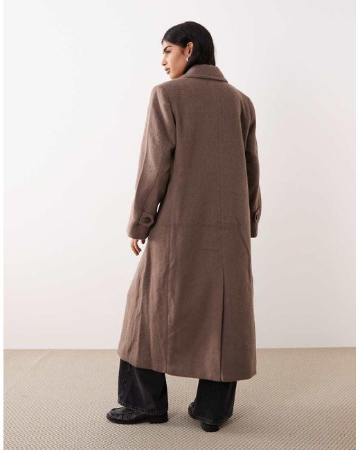 Y.A.S Premium Textured Formal Maxi Coat in Natural | Lyst UK
