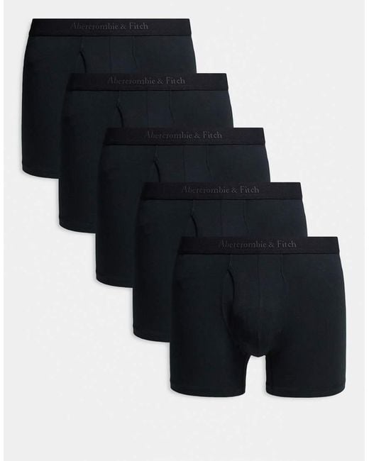 Abercrombie & Fitch 5 Pack Contrast Logo Boxer Briefs in Black for Men ...