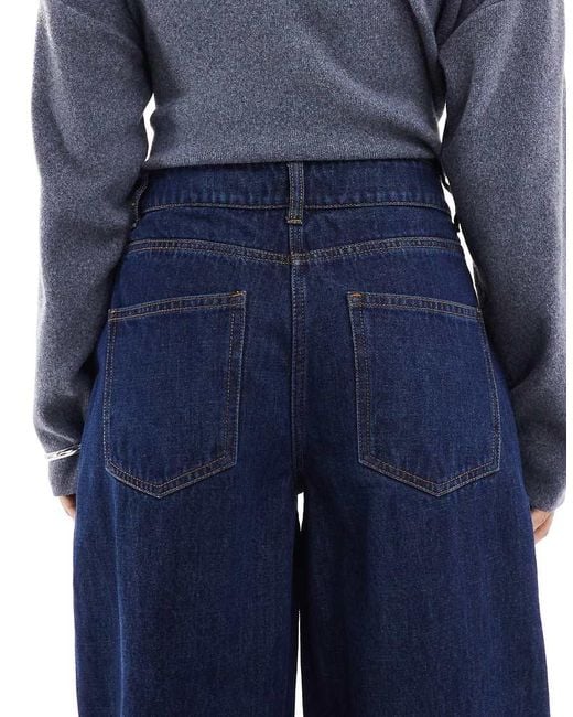 Miss Selfridge Barrel Leg Jean With Seam Detail in Blue | Lyst UK