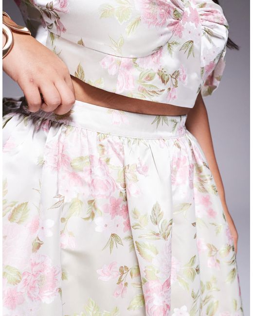 ASOS Curve Co-ord Jacquard Maxi Skirt With Bow Back | Lyst