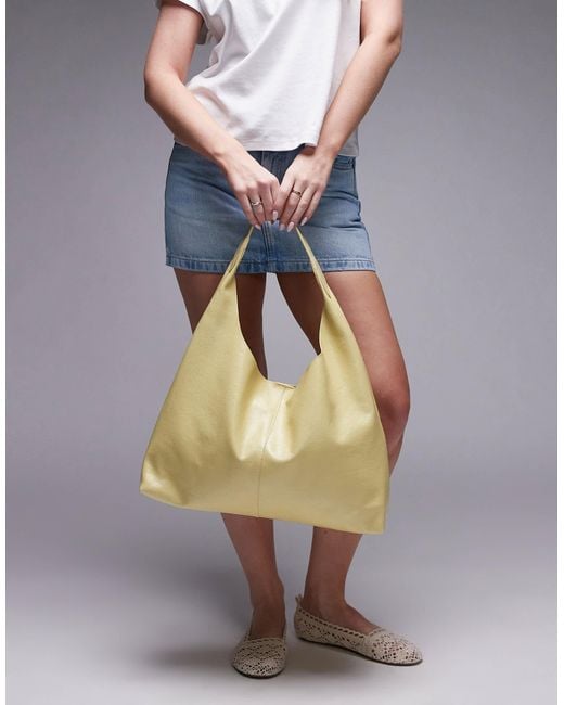 & Other Stories Large Real Patent Leather Tote Bag in Yellow | Lyst