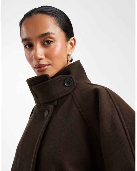 ASOS Asos Design Petite Cropped Cape Formal Coat in Black | Lyst UK