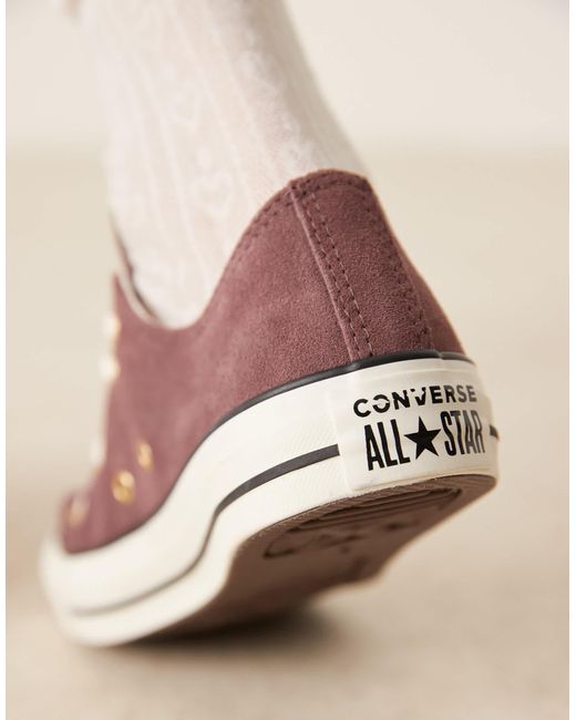 Converse Chuck Taylor All Star Suede Sneaker in Natural | Lyst