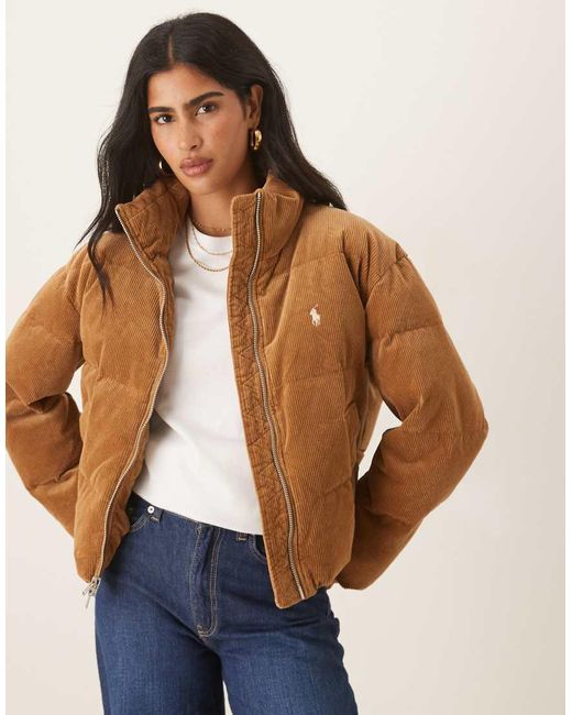 Polo Ralph Lauren Icon Logo Puffer Jacket in Blue | Lyst UK