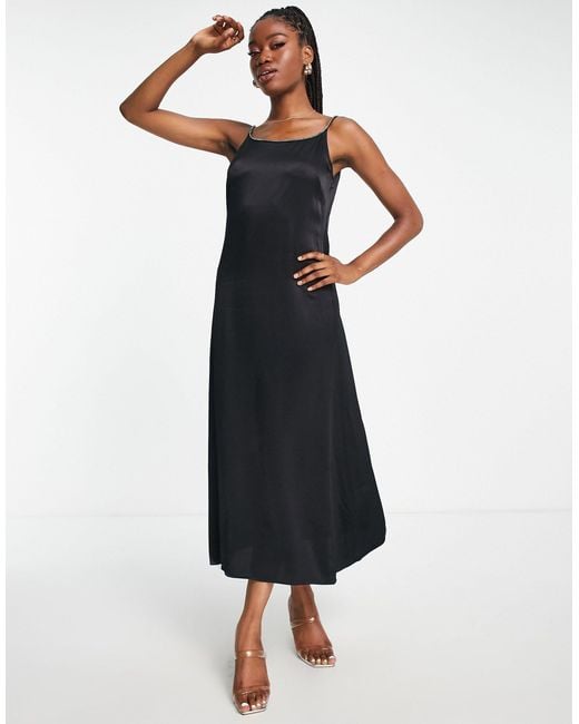 And Other Stories Embellished Strap Midi Dress In Black Blue Lyst Canada
