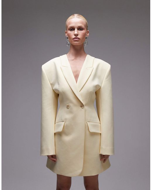 ASOS Sculpted Blazer Dress in Gray | Lyst