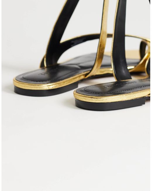 TOPSHOP Erika Flat Sandal in Metallic | Lyst