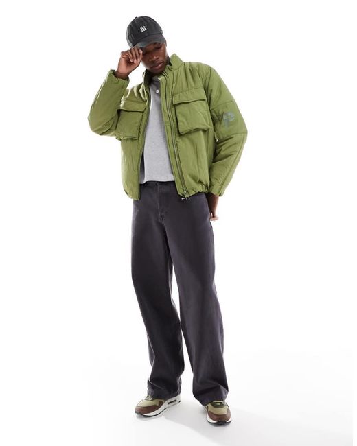 Parlez Utility Bomber Jacket in Green for Men | Lyst UK