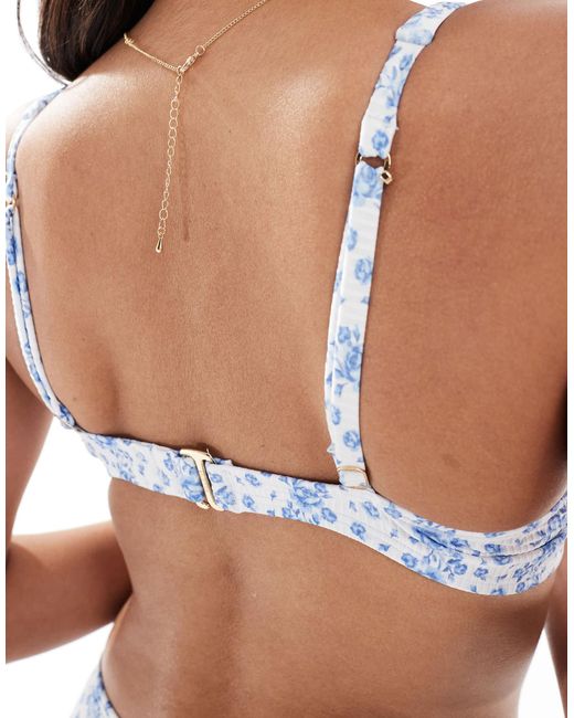 Hollister Curvy Underwire Bikini Top Co-ord in Blue | Lyst