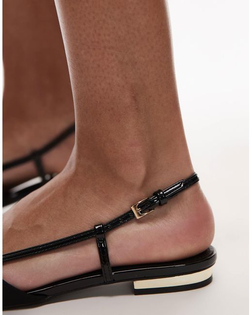 Mango Open Back Ballet Pumps in Black | Lyst
