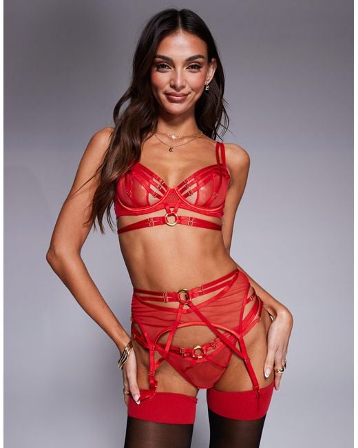 Ann Summers Capturing Non Padded Balcony Bra With Strapping Details in Red | Lyst
