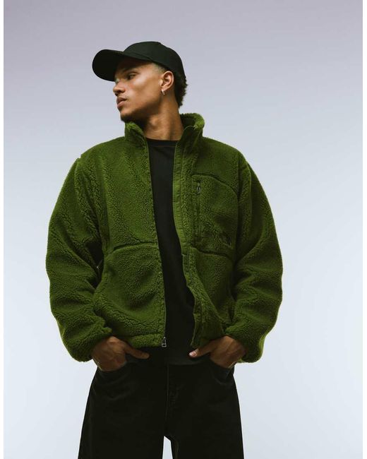 The North Face Extreme Pile Heavy Borg Full Zip Fleece Jacket in Green ...