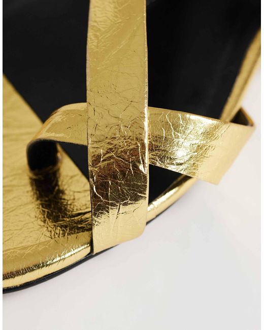 TOPSHOP Erika Flat Sandal in Metallic | Lyst
