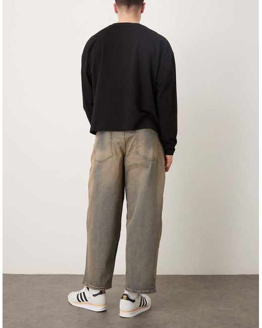 ASOS Oversized Tapered Jeans in Black for Men | Lyst UK