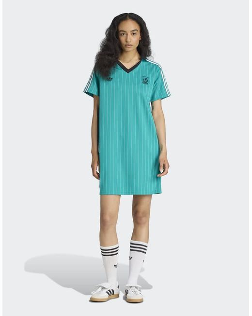 adidas Originals Liverpool Fc Terrace Icons Dress in Blue | Lyst UK