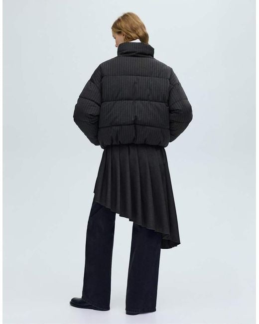 Pull&Bear Pinstripe Padded Jacket in Blue | Lyst UK