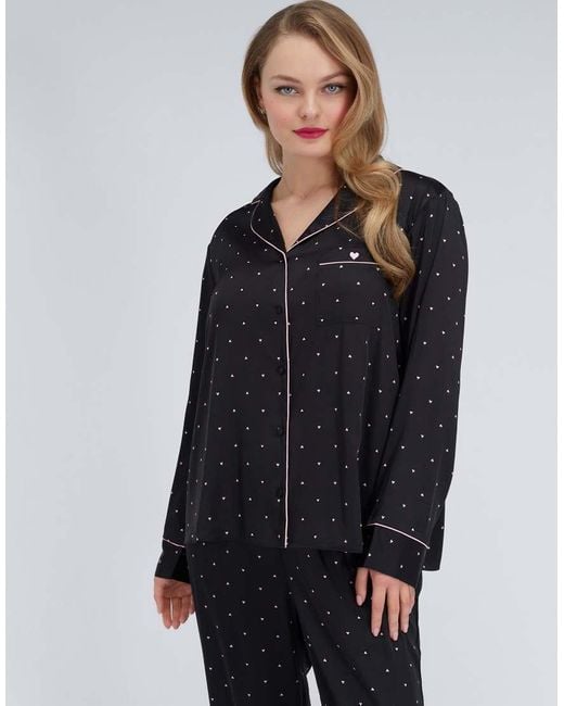 Boux Avenue Heart Satin Pyjama Set Oversized Top And Trousers Nightwear ...