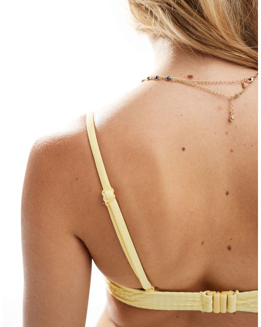 ASOS Stella Seersucker Underwired Bikini Top in Yellow | Lyst