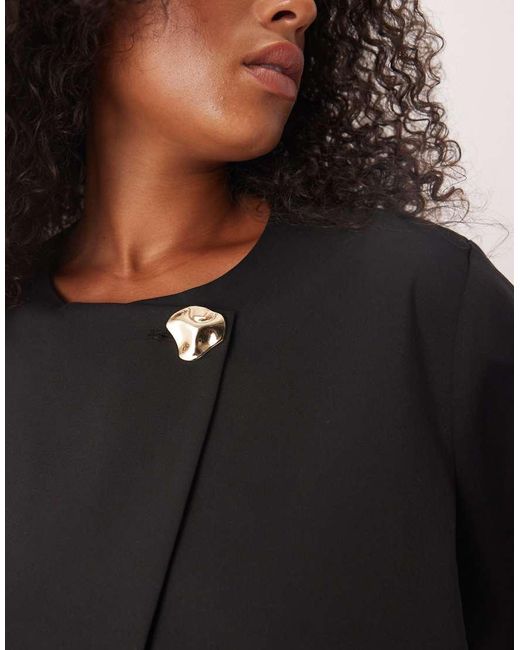 ASOS Asos Design Curve Tailored Button Top in Black | Lyst UK