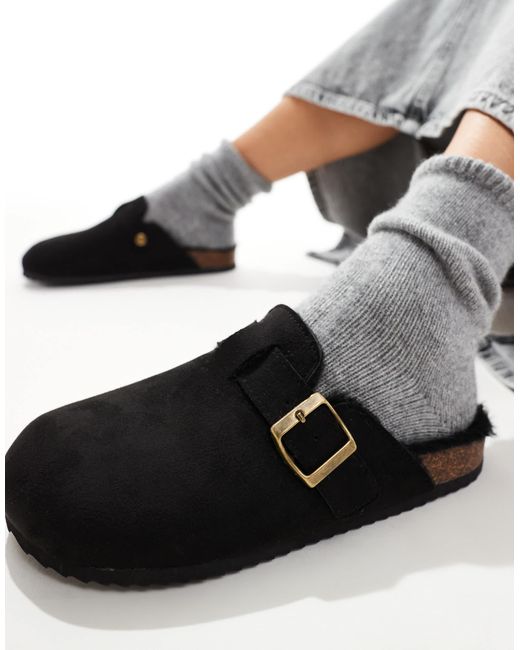 SEQWL Faux Fur Lined Clogs in Gray | Lyst