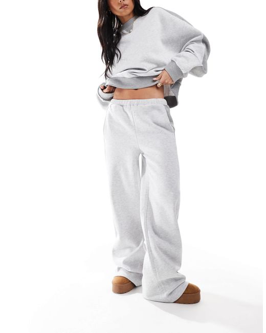 ASOS Wide Leg Sweatpants With Panel Detail in White | Lyst