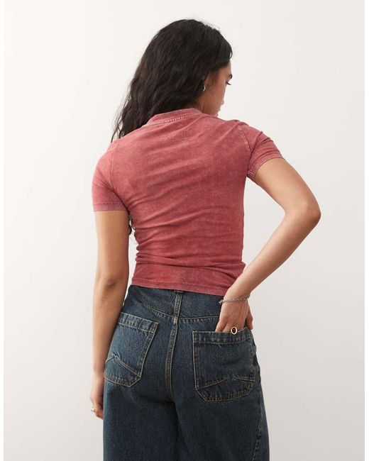 Reclaimed (vintage) X Stranger Things Baby Tee With Wsqk Logo in Red ...