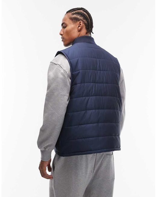 ASOS Peakmaxtm Quilted Gilet in Blue for Men | Lyst UK