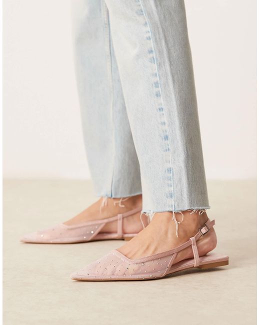 ASOS Lorraine Slingback Ballet Flat in Natural | Lyst