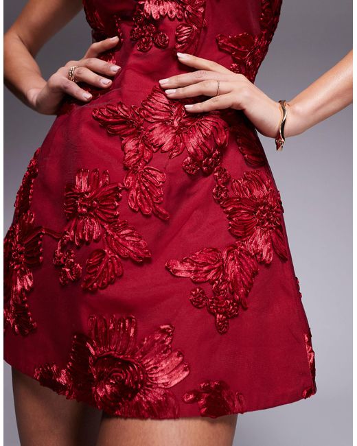 Murci Exclusive Structu Bandeau Mini Dress in Red | Lyst