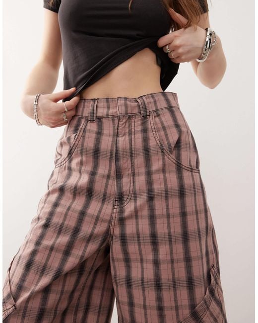 Collusion baggy Longline Jorts in Pink | Lyst