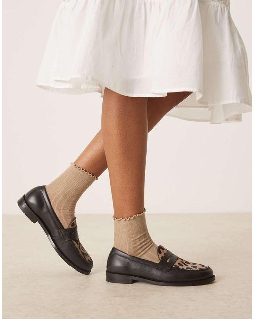Walk London Rhea Saddle Loafer in Brown | Lyst UK