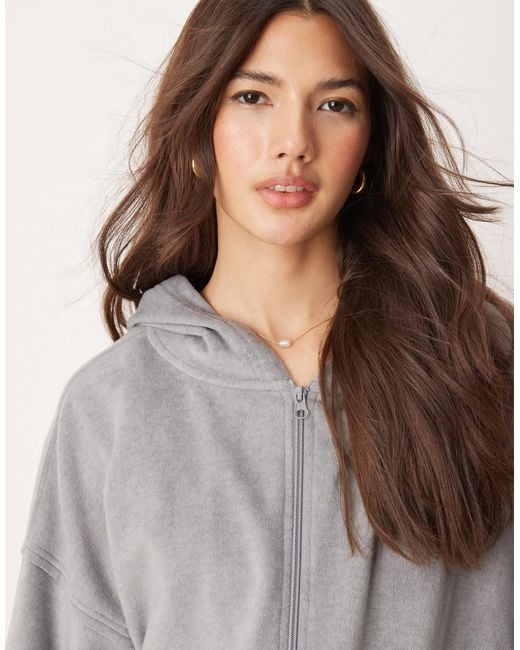 ASOS Lounge Mix & Match Fleece Hoodie in Gray | Lyst