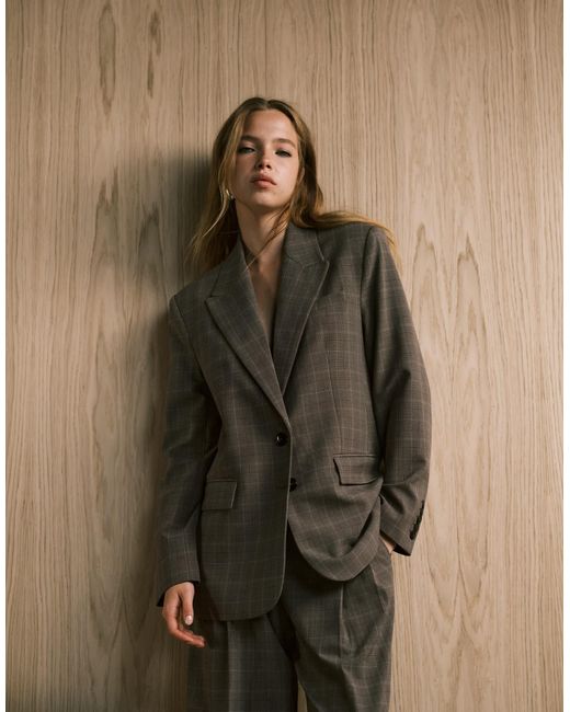 Mango Katy Relaxed Tailored Blazer Co-Ord in Natural | Lyst