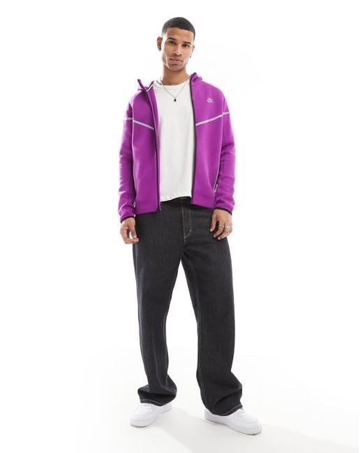 Nike Tech Fleece Reflective Full Zip Windrunner Hoodie in Purple for ...