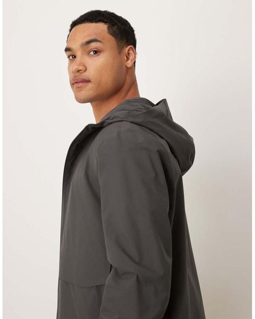Mango Zip Through Hooded Lightweight Jacket in Grey for Men | Lyst UK