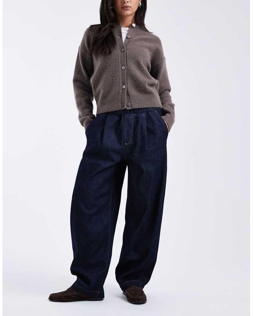 ASOS Pull On Barrel Leg Jean in Blue | Lyst UK